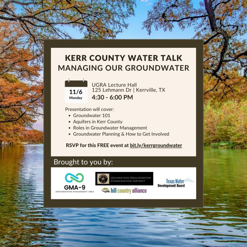 Kerrville – Kerr County Water Talk: Managing our Groundwater – BCRAGD